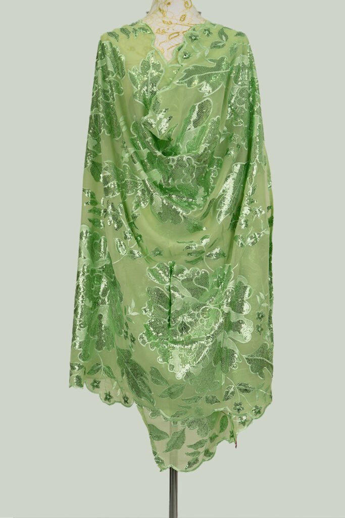 Remarkable Leaf Line Pattern Embroidery Veils - Murad Collection ...